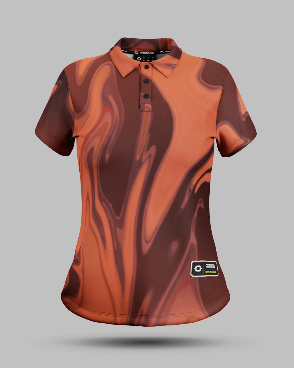 Womens Wave 3 Button Polo Collar Jersey